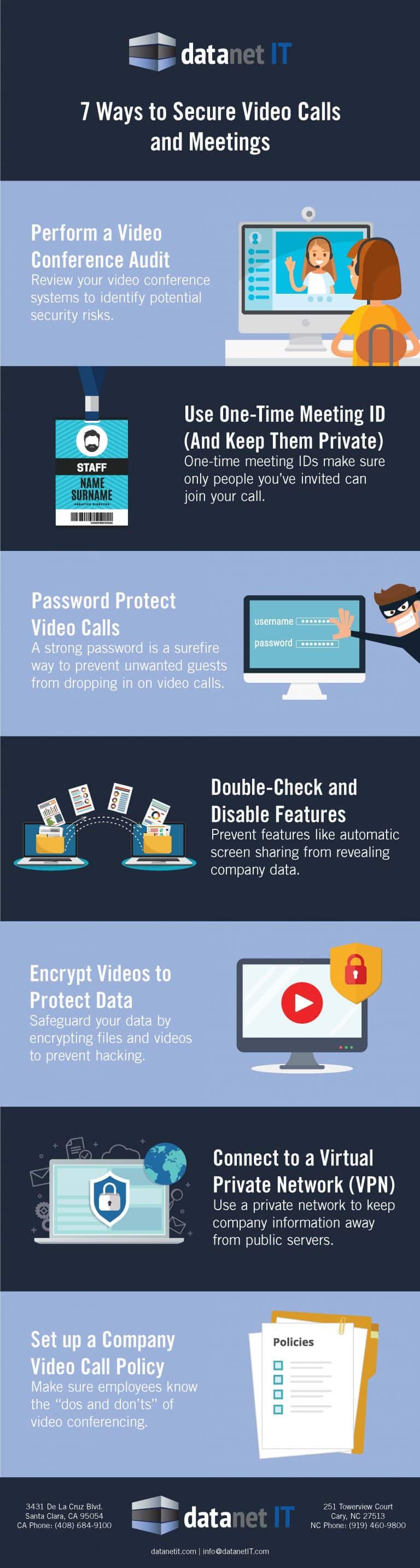 7 Ways to Secure Video Calls and Meetings Infographic | DATANET IT